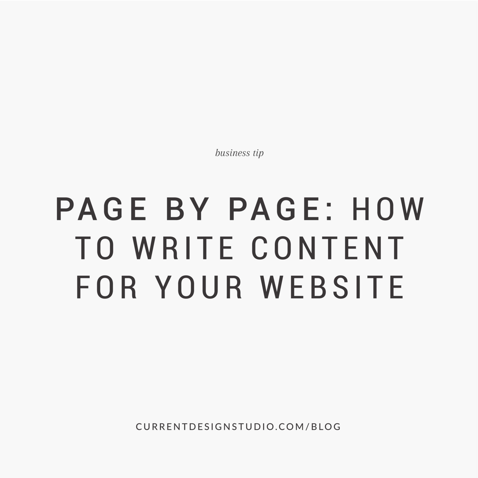 Page by Page: How to Write Content for your Website ...